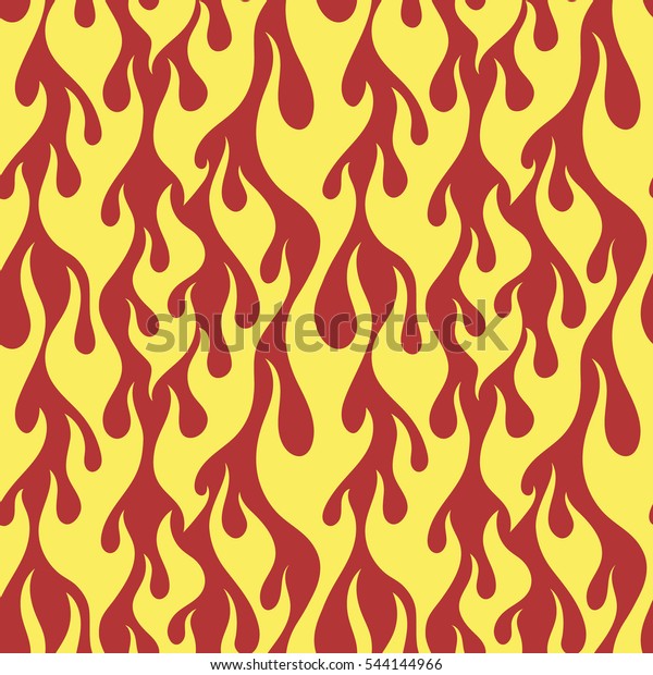 Yellow Fire Flames On Red Background Stock Vector (Royalty Free ...