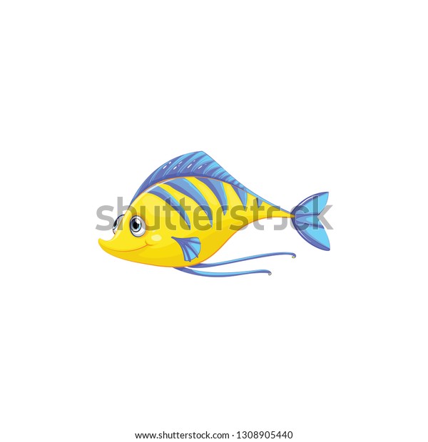 Yellow Fish Cartoon Vector On White Stock Vector (Royalty Free ...