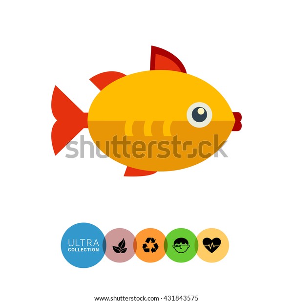 Yellow Fish Icon Stock Vector (Royalty Free) 431843575 | Shutterstock