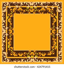 Retro Tropical Tapa Cloth Frame Border Stock Vector (Royalty Free ...
