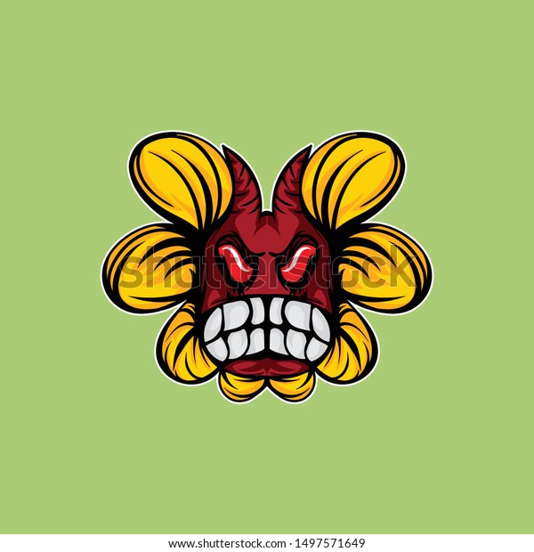 Yellow Flower Angry Red Robot Stock Vector (Royalty Free) 1497571649 ...