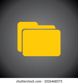 Yellow Folder Icon On Black Background Stock Vector (Royalty Free ...