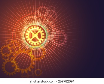 Yellow Gear Geometric Abstract Background Vector Stock Vector (Royalty ...