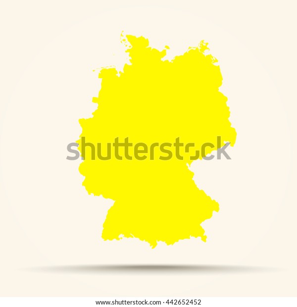 Yellow Germany Map Illustration Stock Vector (Royalty Free) 442652452 ...