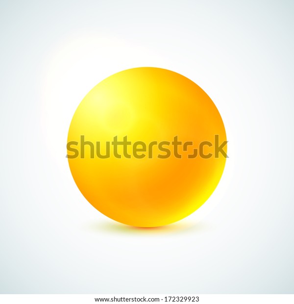 Yellow Glossy Sphere Isolated On White Stock Vector (Royalty Free ...