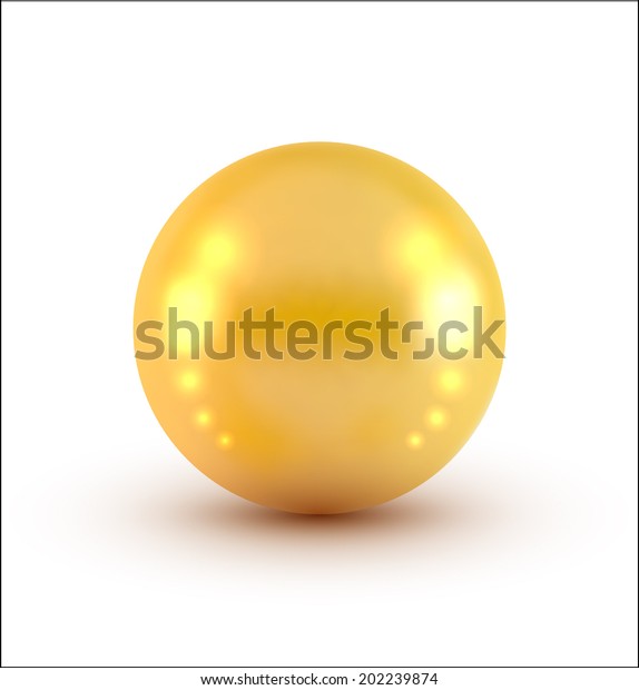 Yellow Glossy Sphere Isolated On White Stock Vector (Royalty Free ...