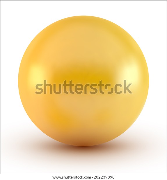 Yellow Glossy Sphere Isolated On White Stock Vector (Royalty Free ...