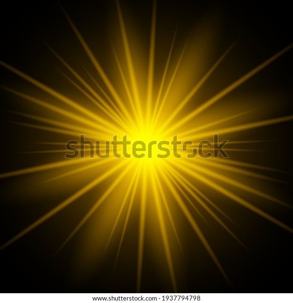Yellow Glow Light Effect Light On Stock Vector (Royalty Free ...