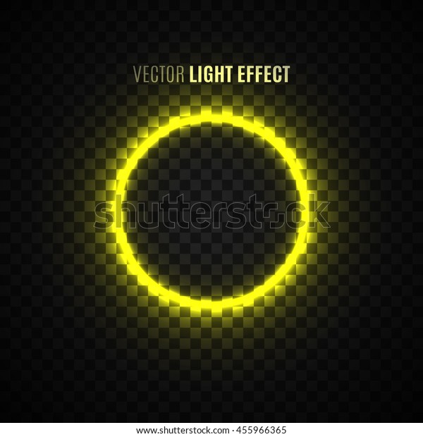 Vektor Stok Yellow Glowing Ring On Transparent Background (Tanpa ...