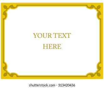 Yellow Gold Border Frame Deco Vector Stock Vector (Royalty Free ...