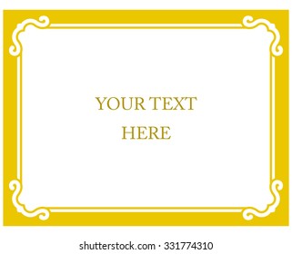 Yellow Gold Horizontal Border Frame Deco Stock Vector (Royalty Free ...