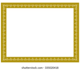 Yellow Gold Border Frame Deco Vector Stock Vector (Royalty Free ...