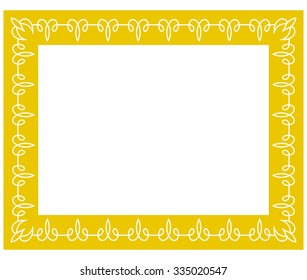 Yellow Gold Border Frame Deco Vector Stock Vector (Royalty Free ...