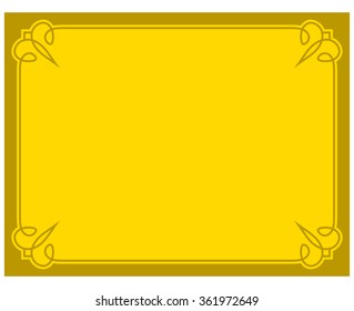 Yellow Gold Border Frame Deco Vector Stock Vector (Royalty Free ...