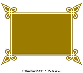 Yellow Gold Border Frame Deco Vector Stock Vector (Royalty Free ...