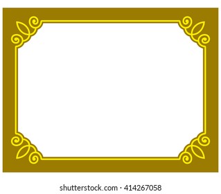 Yellow Gold Border Frame Deco Vector Stock Vector (Royalty Free ...