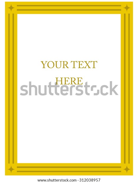 Yellow Gold Border Frame Deco Vector Stock Vector (Royalty Free ...