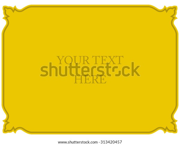 Yellow Gold Border Frame Deco Vector Stock Vector (Royalty Free ...