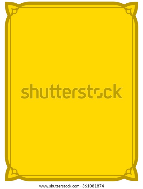 Yellow Gold Border Frame Deco Vector Stock Vector (Royalty Free ...