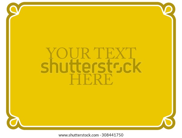 Yellow Gold Horizontal Border Frame Deco Stock Vector (Royalty Free ...