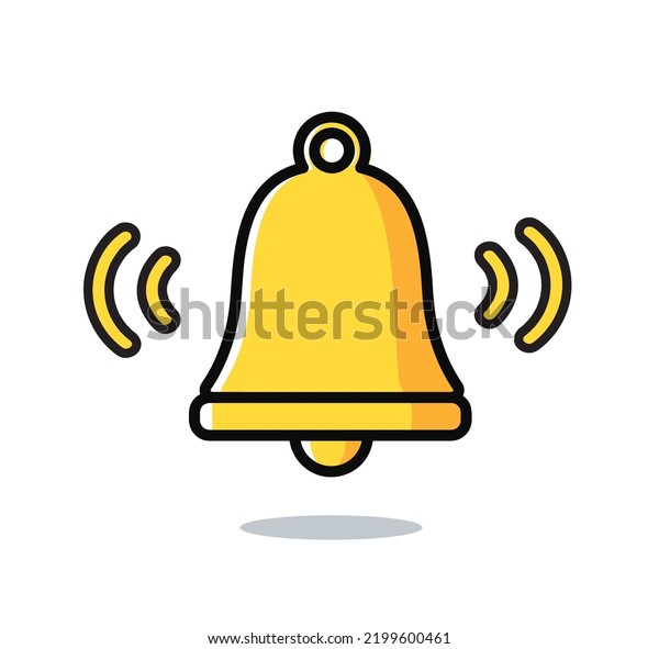 Yellow Golden Bell Icon Vector Illustration Stock Vector (Royalty Free ...