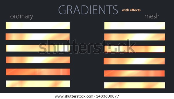 Yellow Gradients Effects Set Palette Mesh Stock Vector (Royalty Free ...