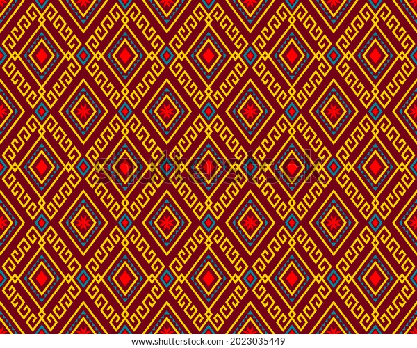 Yellow Green Tribe Ethnic Seamless Pattern Stock Vector (Royalty Free ...