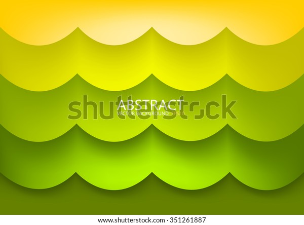 Yellow Green Wave Background Curve Line Stock Vector (Royalty Free ...