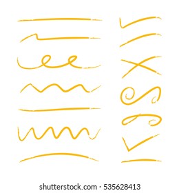 Yellow Underline Stroke Set Hand Lettering 库存矢量图（免版税）426071767 ...
