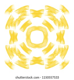 Yellow Hand Drawn Mandala Broken Transparent Stock Vector (Royalty Free ...