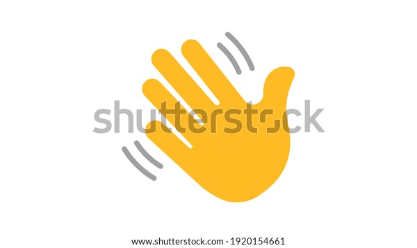 Yellow Hand Waving Hand Gesture Icon Stock Vector (Royalty Free ...
