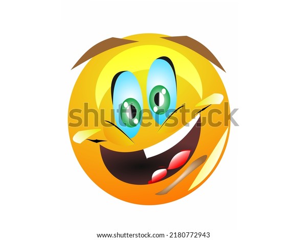 vector emoticono amarillo feliz riéndose sobre: vector de stock (libre ...