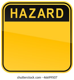 Yellow Hazard Blank Warning Sign On Stock Vector (Royalty Free ...