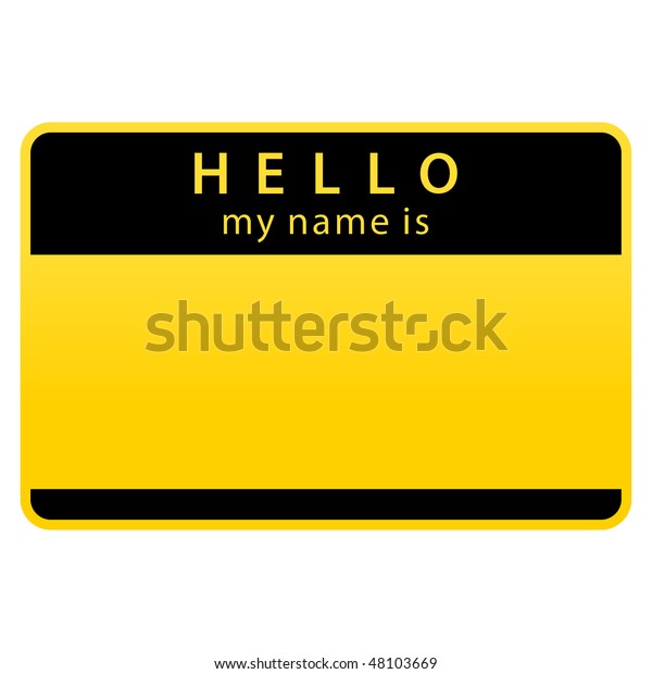 Yellow Hazard Warning Name Tag Sticker: vector de stock (libre de ...