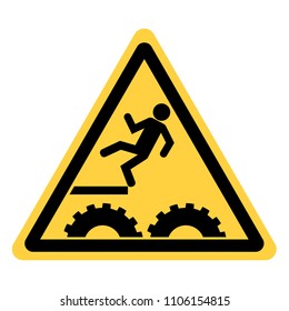 Yellow Hazard Warning Sign Falling Person Stock Vector (Royalty Free ...