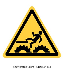 Yellow Hazard Warning Sign Falling Person Stock Vector (Royalty Free ...