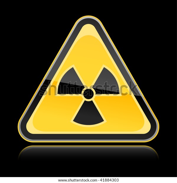 Yellow Hazard Warning Sign Radiation Symbol Stock Vector (Royalty Free ...