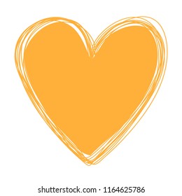 Yellow Heart Hand Drawn Vector On Stock Vector (Royalty Free ...