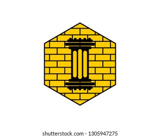 Yellow Hexagon Bricks Pillar Logo Icon: เวกเตอร์สต็อก (ปลอดค่าลิขสิทธิ์ ...