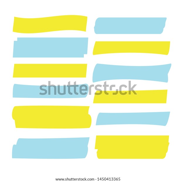 Yellow Highlight Marker Lines Highlighter Strokes Stock Vector (Royalty ...