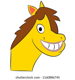 Cartoon Cartoon Horse Vector Illustration White: เวกเตอร์สต็อก (ปลอดค่า ...
