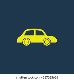 Yellow Icon Car On Dark Blue Stock Vector (Royalty Free) 337325636 ...