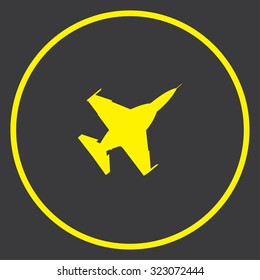 Yellow Icon Circle Fighter Jet Stock Vector (Royalty Free) 323072444 ...