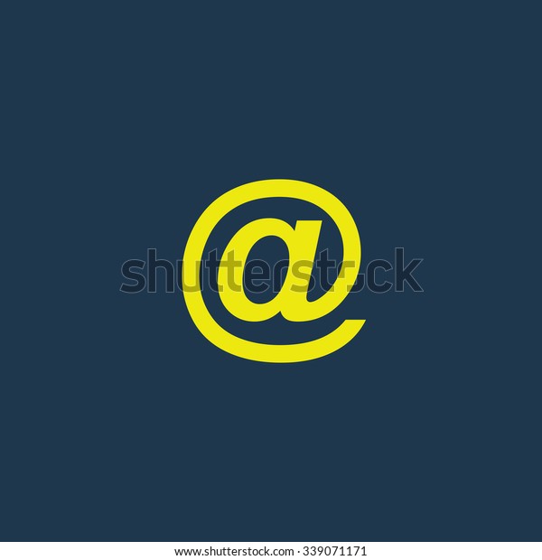Yellow icon of E-Mail Address on dark blue background. Eps.10