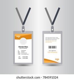 Yellow Id Card Design Template Stock Vector (Royalty Free) 784591024 ...