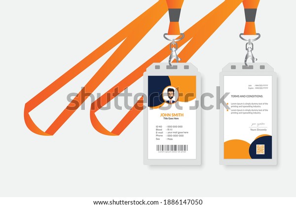 Yellow Id Card Design Template Card Stock Vector (Royalty Free) 1886147050