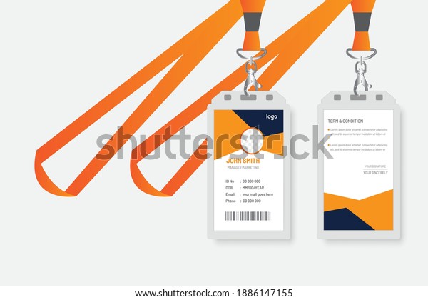 Yellow Id Card Design Template Card Stock Vector (Royalty Free ...