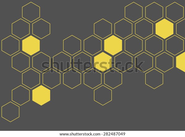 Yellow Illustration Hexagon Pattern Abstract Pattern Stock Vector ...