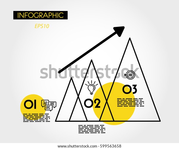Yellow Increase Template Triangles Infographic Concept Stock Vector ...