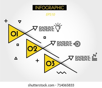 Yellow Linear Five Options Arrows Outline Stock Vector (Royalty Free ...